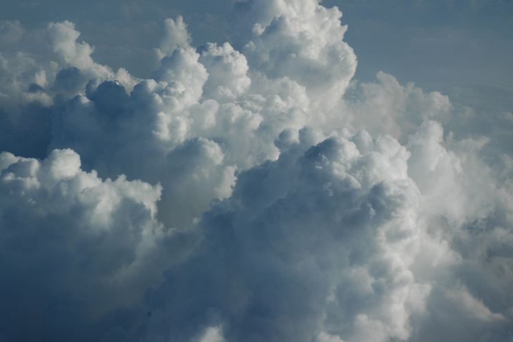 thunderclouds from a 777 window