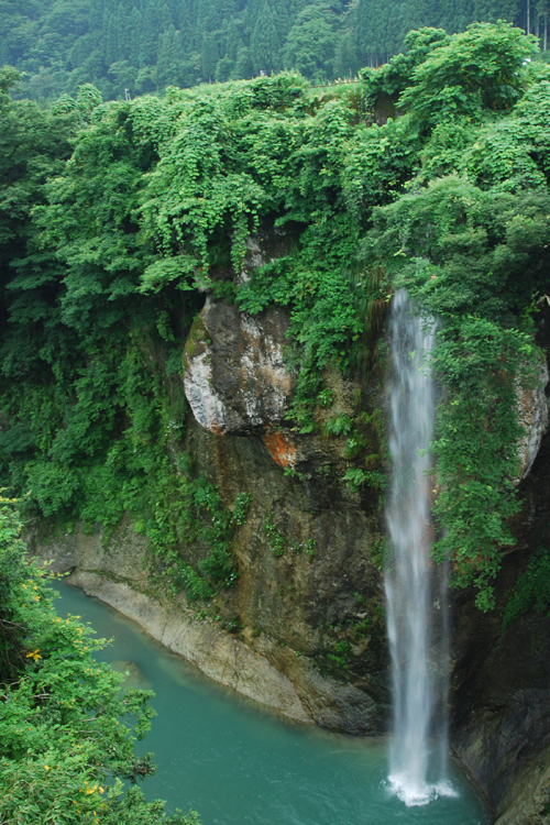 waterfall into the gorge
